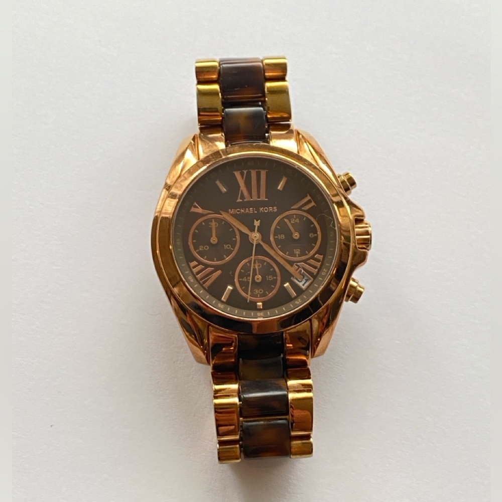 Bradshaw Chronograph Brown Dial Ladies Watch Mk5944 - Gem
